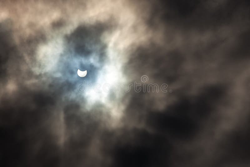 Solar Eclipse, Sky in Clouds Stock Photo - Image of astrology ...