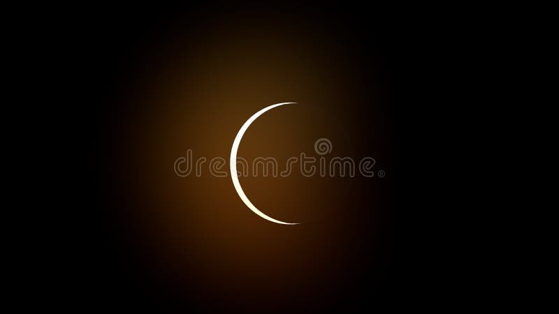 Solar Eclipse a Small Crescent Moon Covers the Sun 3d-rendering Stock ...