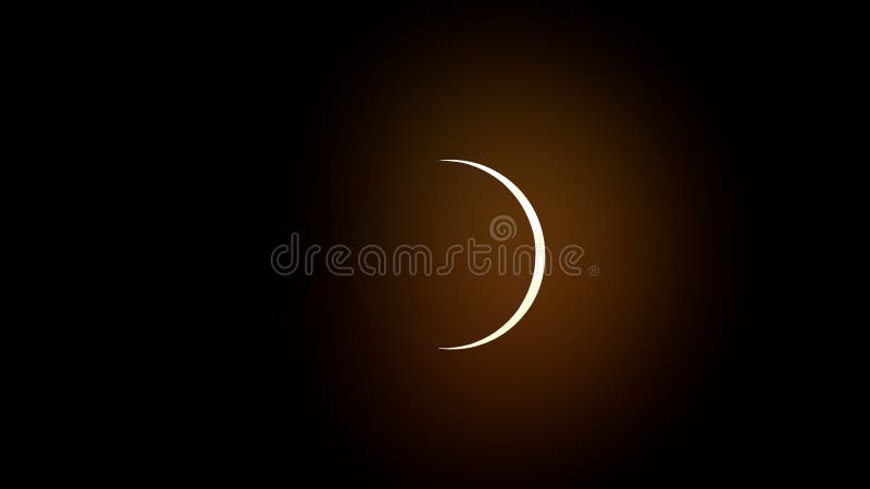 Solar Eclipse a Small Crescent Moon Covers the Sun 3d-rendering Stock ...