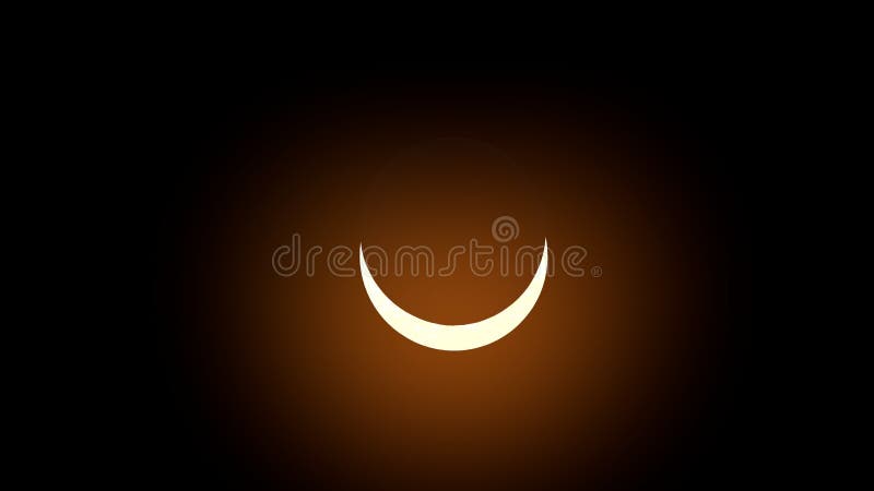 Solar Eclipse a Small Crescent Moon Covers the Sun 3d-rendering Stock ...