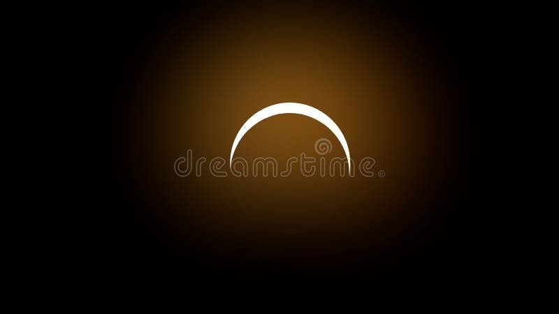 Solar Eclipse a Small Crescent Moon Covers the Sun 3d-rendering Stock ...