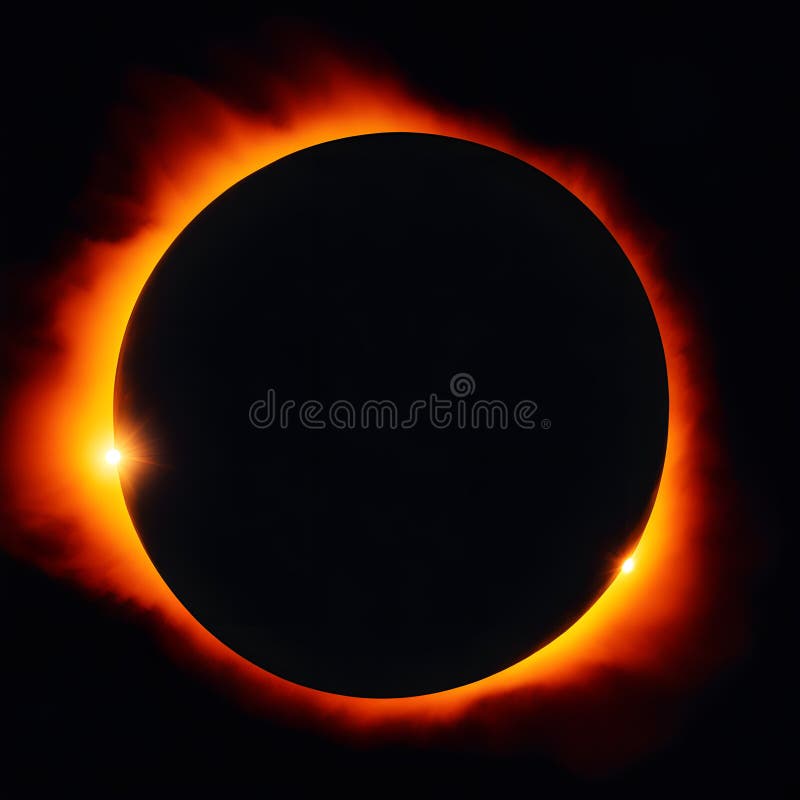 Solar Eclipse in Space, Ai-generatet Stock Illustration - Illustration ...