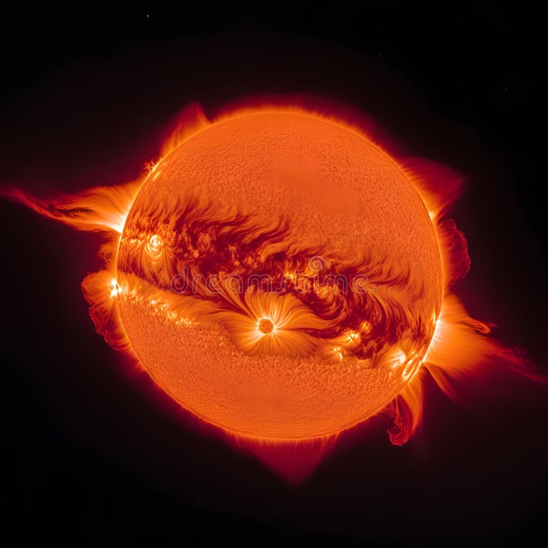 Solar Eclipse in Space, Ai-generatet Stock Illustration - Illustration ...