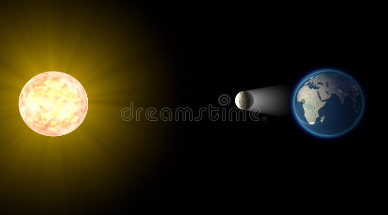 Solar Eclipse, Space Earth Moon Sun Stock Illustration - Illustration ...