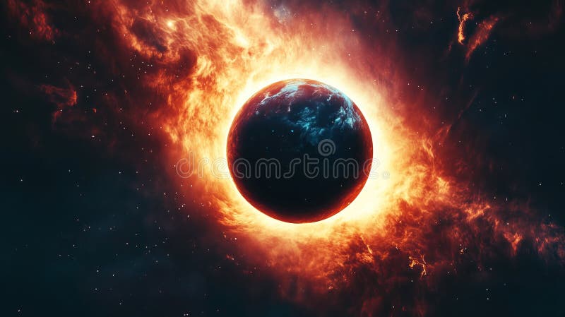 Solar Eclipse Space Planet in the Cosmos. Stock Photo - Image of ...