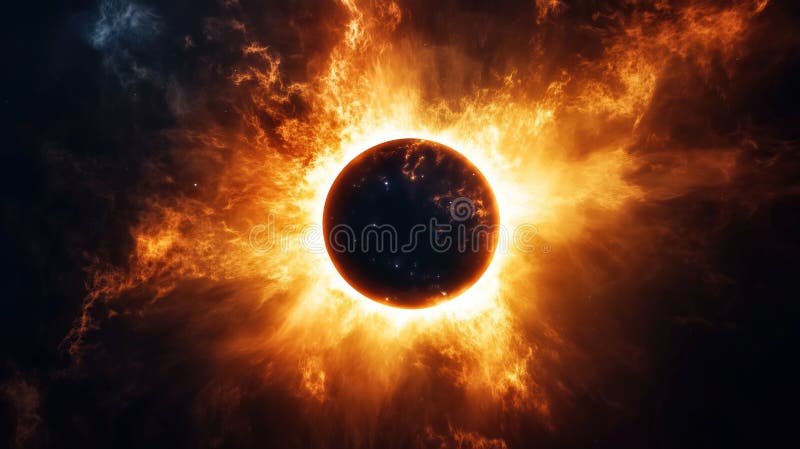 Solar Eclipse Space Planet in the Cosmos. Stock Photo - Image of ...