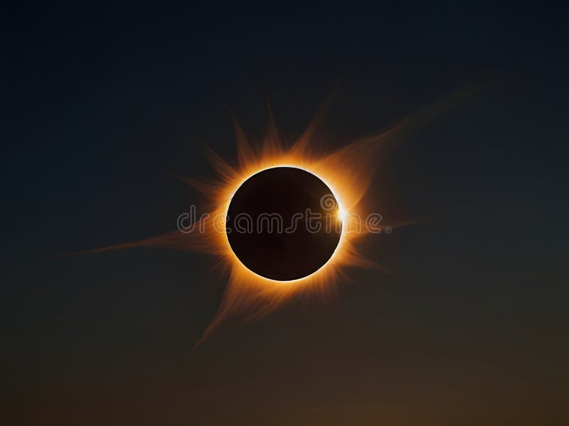 Solar Eclipse in Space with Stars and Nebula. Vector Illustration Stock ...