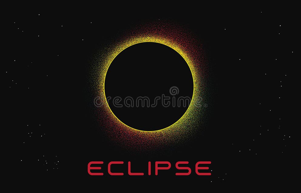 Solar Eclipse.Space Vector Illustration Made by Dots Stock Vector ...