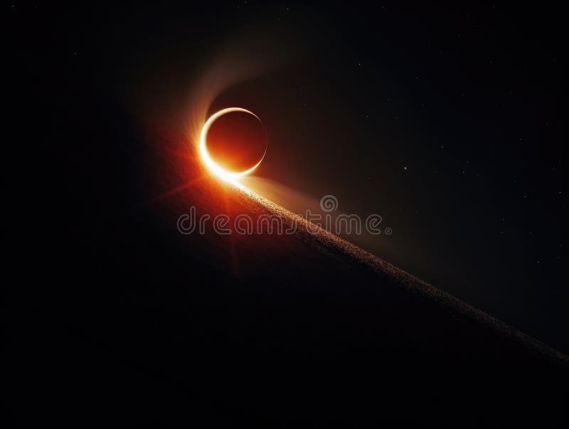Solar Eclipse from Space stock photo. Image of alignment - 373377830