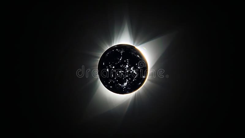 Solar Eclipse with Star-filled Background. Astronomical Event with a ...