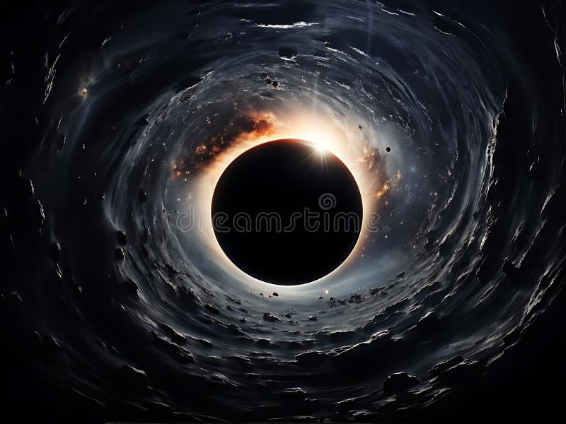 Solar Eclipse in a Starry Vortex Stock Illustration - Illustration of surreal, dark: 367543708