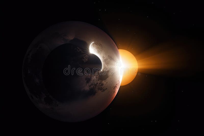 Solar Eclipse, with the Sun Being Blocked by the Moon, Visible in the ...