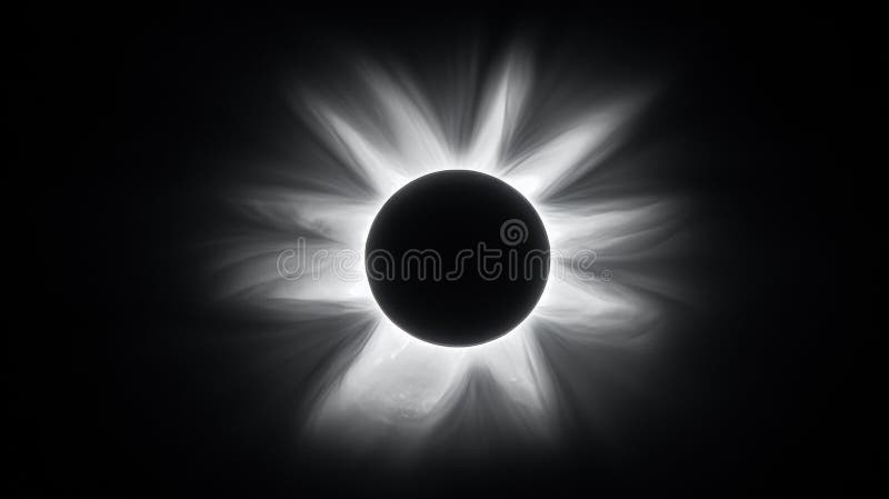 A Solar Eclipse with the Sun Completely Obscured by the Moon. Stock ...