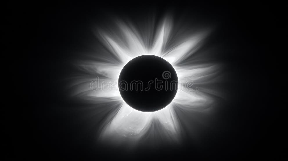A Solar Eclipse with the Sun Completely Obscured by the Moon. Stock ...