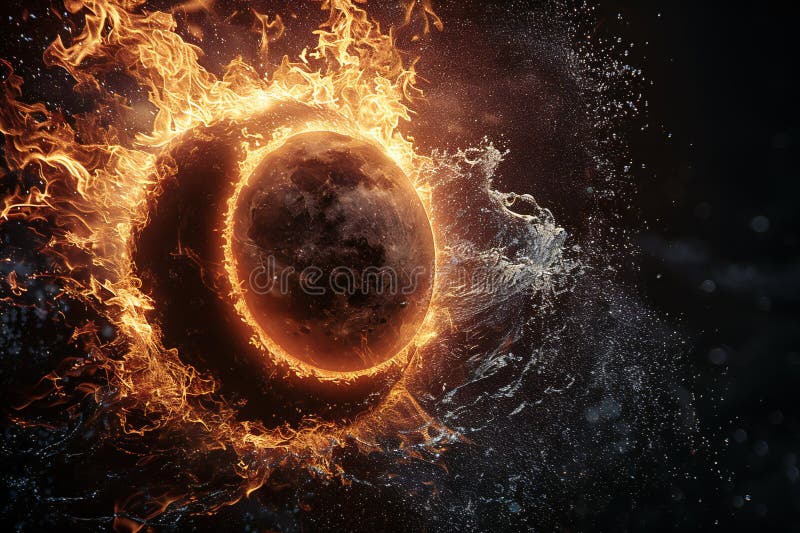 A Solar Eclipse, with the Sun and Moon Merging in an Explosion of Light ...