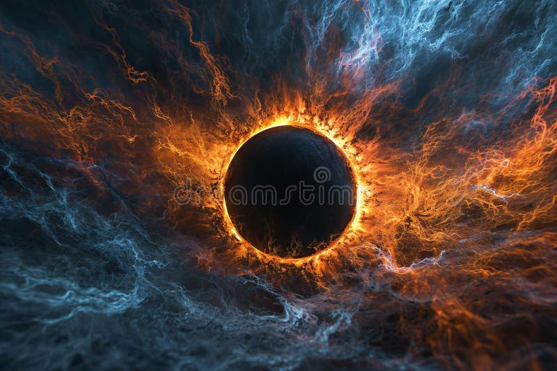 Solar Eclipse of the Sun in the Space Stock Illustration - Illustration ...