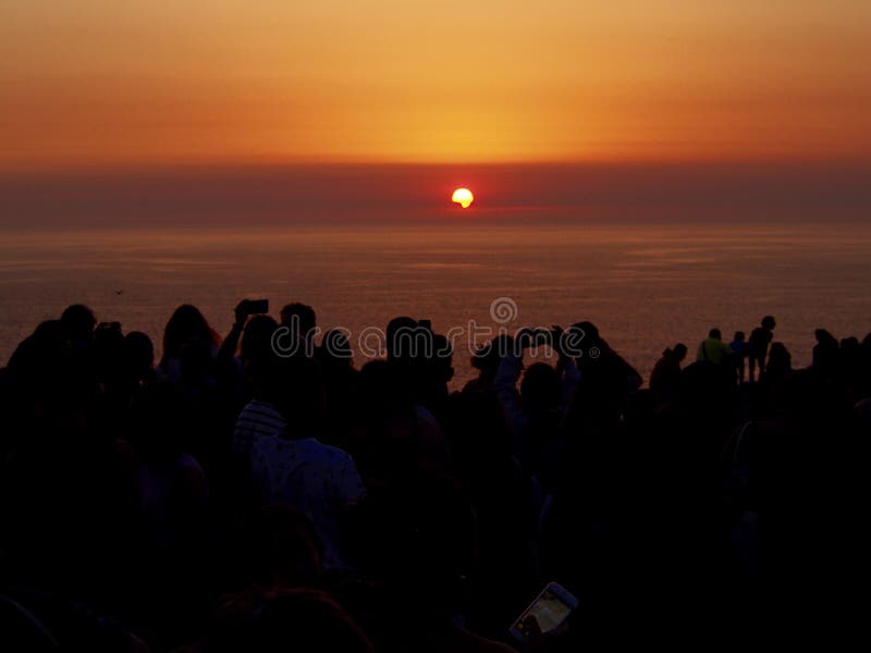 Solar Eclipse in the Sunset from a Coruna Stock Photo - Image of solar ...
