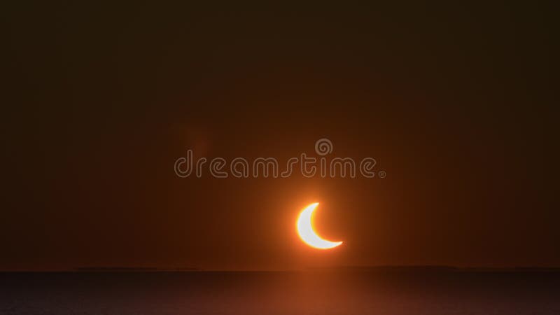 Solar eclipse at sunset. stock video. Video of landscape - 260040359