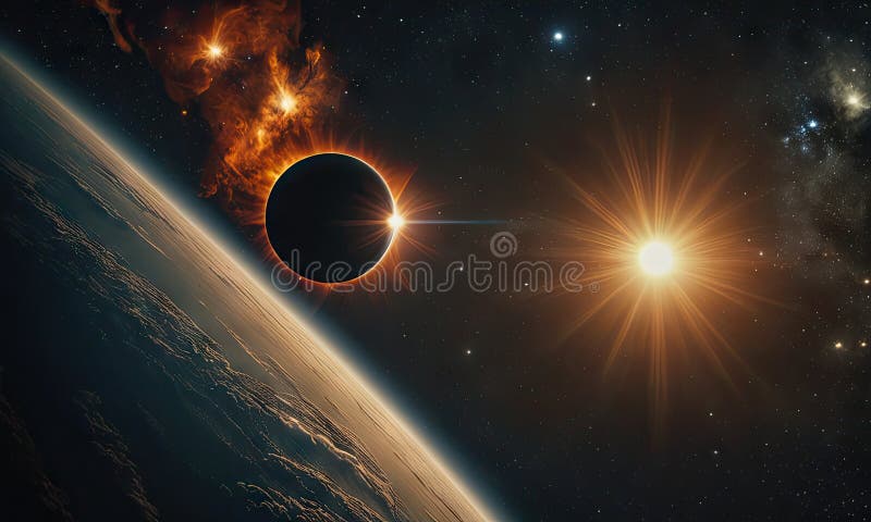 A Solar Eclipse is Taking Place in the Sky, with the Sun Being Blocked ...