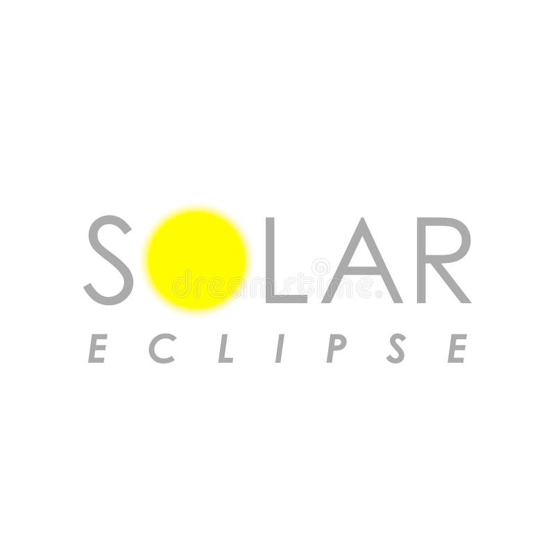Solar Eclipse Text Logo Design Vector Flat Stock Vector - Illustration ...
