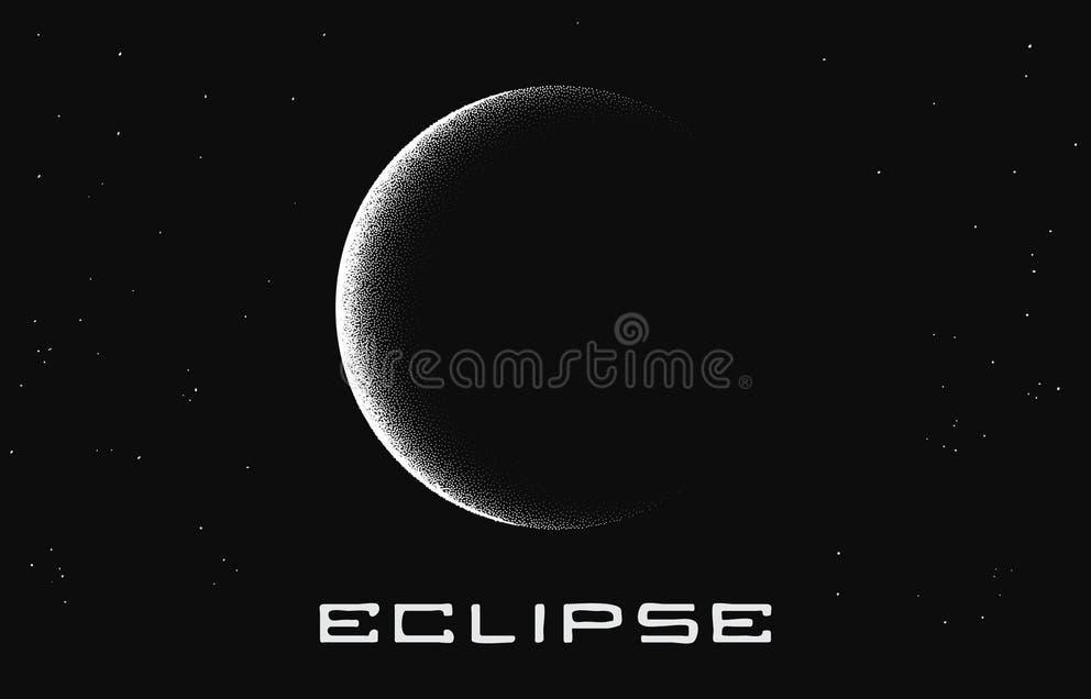 Solar Eclipse Vector Illustration.Made by Dots Stock Vector ...