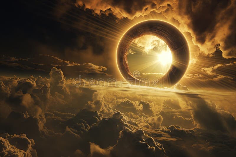 Solar Eclipse from Venus through a Circular Formation Stock ...