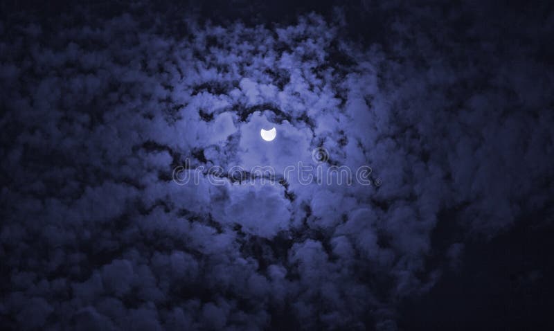 Solar Eclipse View from Blue Filter Stock Photo - Image of shiny ...