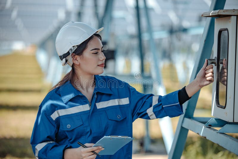 Solar Electric Installer and Practitioner Inspect Electrical Systems ...