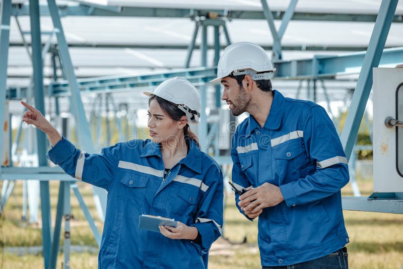 Solar Electric Installer and Practitioner Inspect Electrical Systems ...