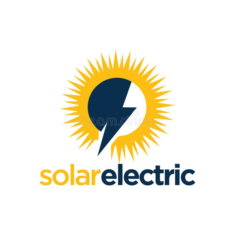 Solar Electric Logo Design Template Stock Vector - Illustration of ...