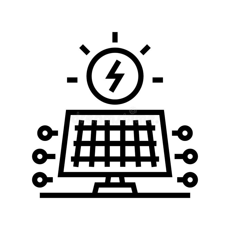 Electrical Panel Residential Line Icon Vector Illustration Stock Vector ...