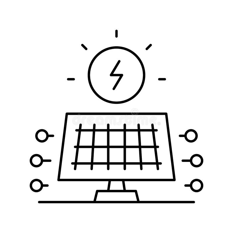 Electrical Panel Residential Line Icon Vector Illustration Stock Vector ...