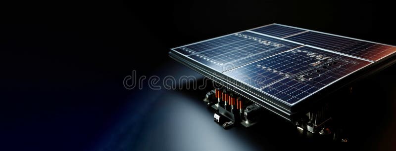 Solar Electrical Panels, Modern Technology, Black Dark Background ...