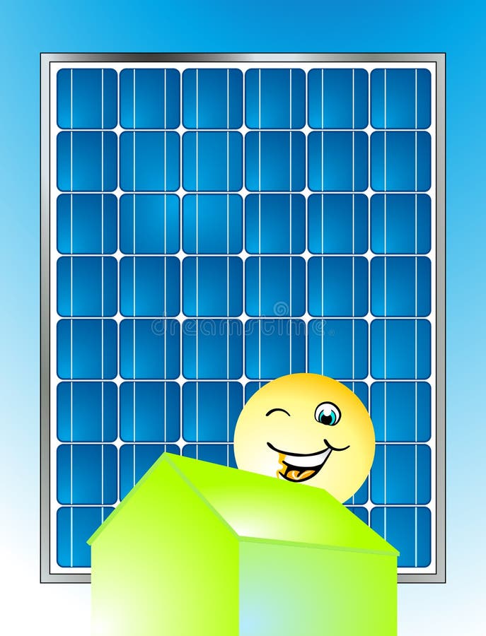 House solar energy cartoon stock vector. Illustration of bright - 10847797