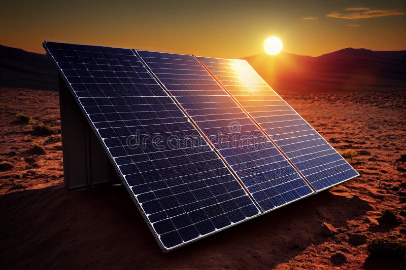 Solar Electro Panels Created with Generative Ai Stock Illustration ...