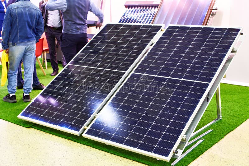 Solar electro panels editorial stock photo. Image of electricity ...