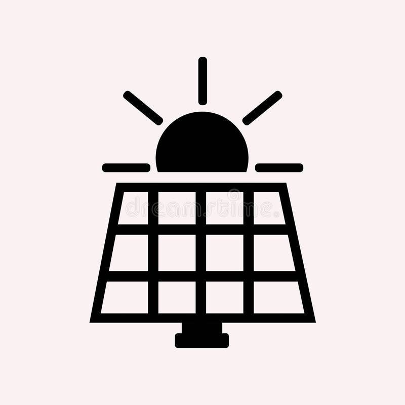 Solar Enegy Icon Vector. Linear Style Sign for Mobile Concept and Web ...