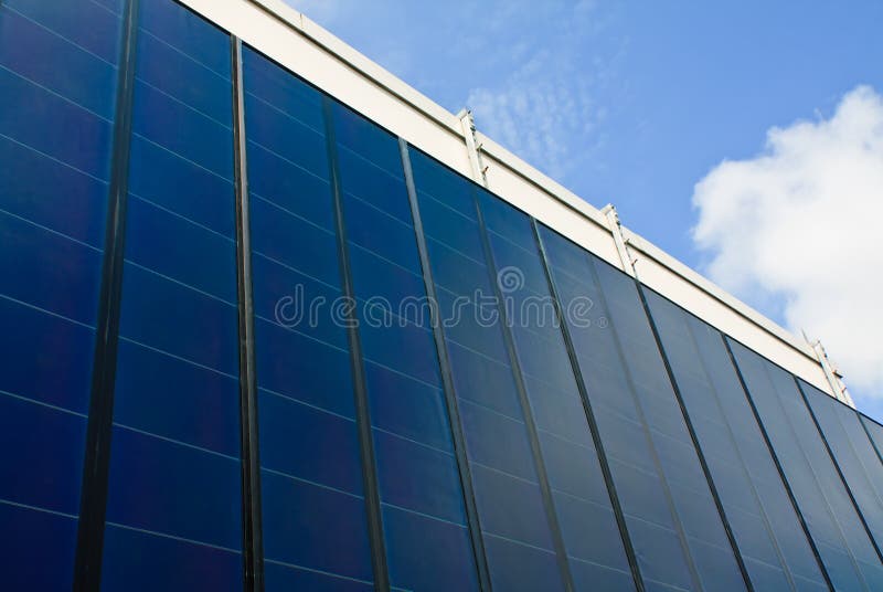 Solar Panels On A Vertical Wall Stock Image - Image of industry ...
