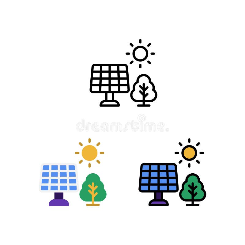 Solar Energy and Agriculture Icon and Illustration Stock Vector ...