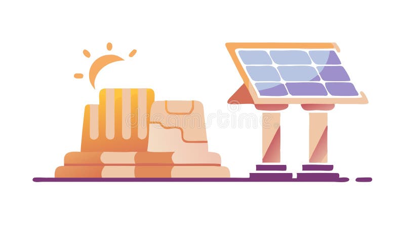 Solar Energy for Ancient Ruins Icon, Vector Design Generative AI Stock ...