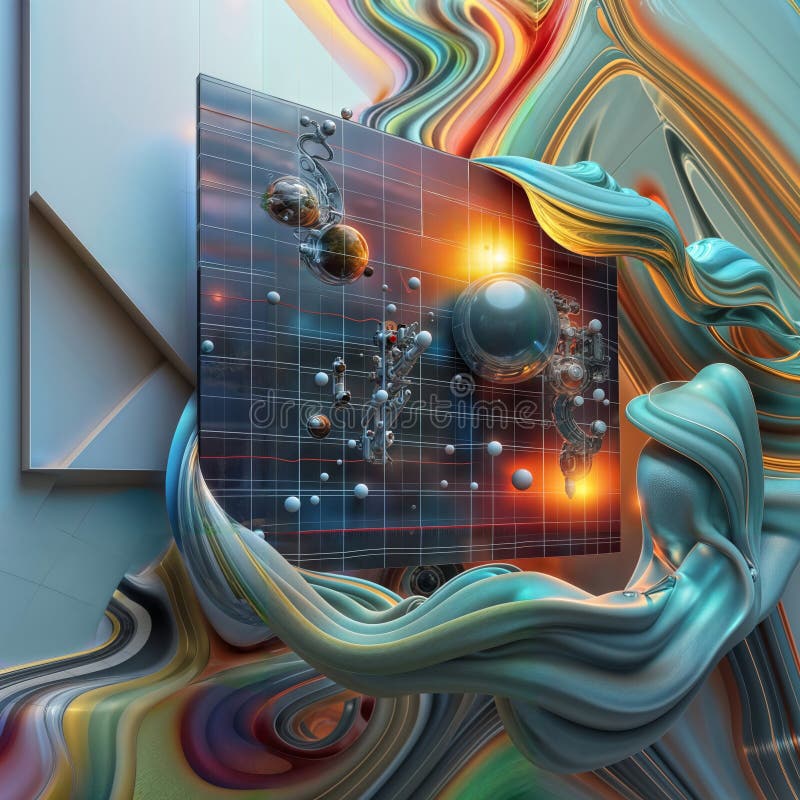 Solar Panel Art Design, Generative Ai Stock Illustration - Illustration ...