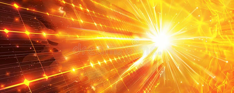 Solar Energy Background with a Dynamic Sunburst Effect and Stylized ...