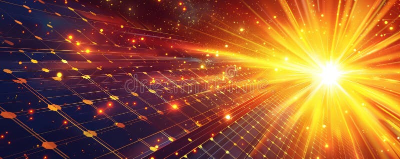 Solar Energy Background with a Dynamic Sunburst Effect and Stylized ...