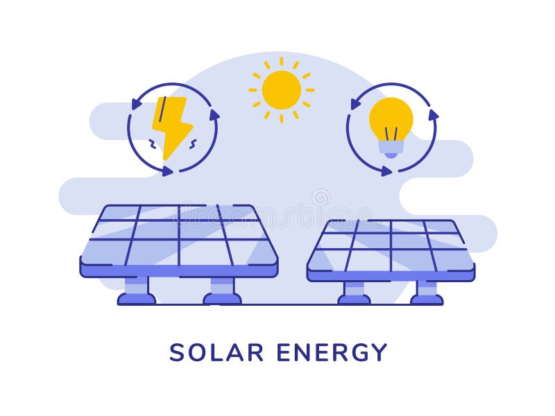 Solar Energy Typography Calligraphy Word Art with Outline Style Stock ...