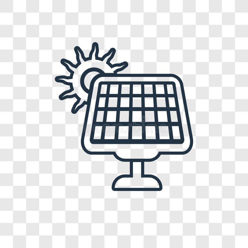 Solar Energy Concept Vector Linear Icon Isolated on Transparent Stock ...
