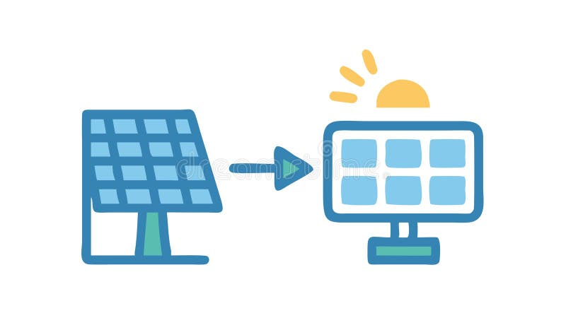 Solar Energy Conversion Process, Panel To Power Storage. Vector Design ...