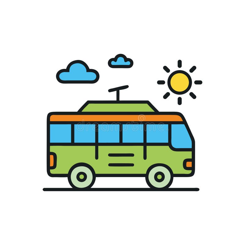 Solar Energy Electric Bus Icon Stock Vector - Illustration of ...
