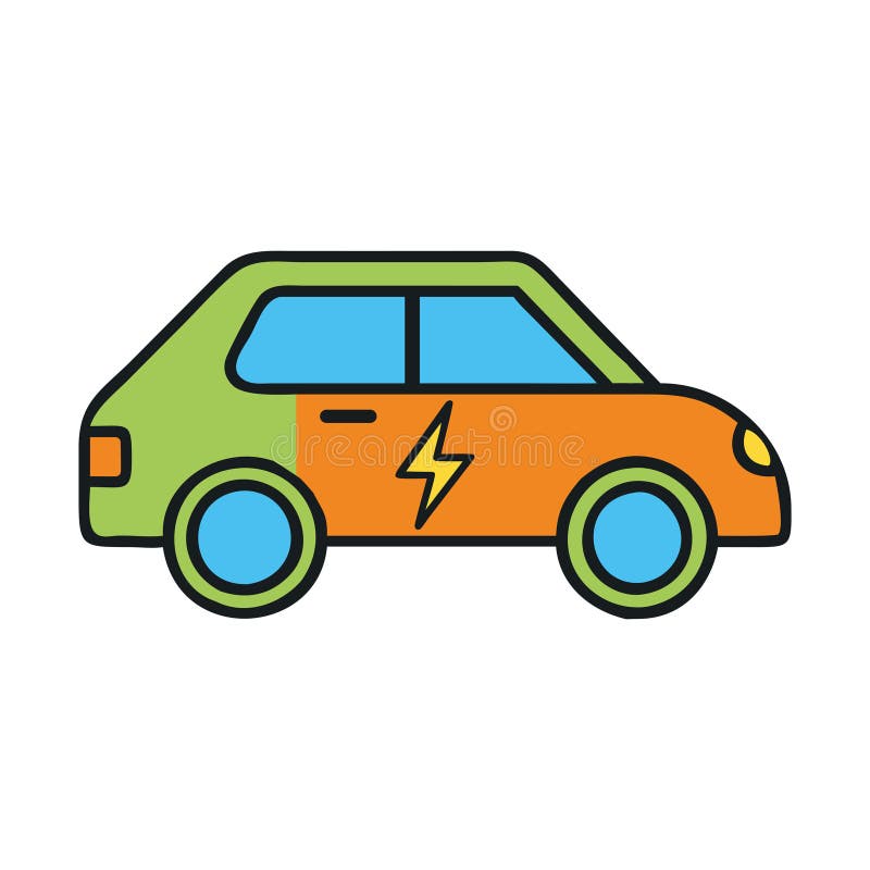Solar Energy Electric Car Icon Stock Illustration - Illustration of ...