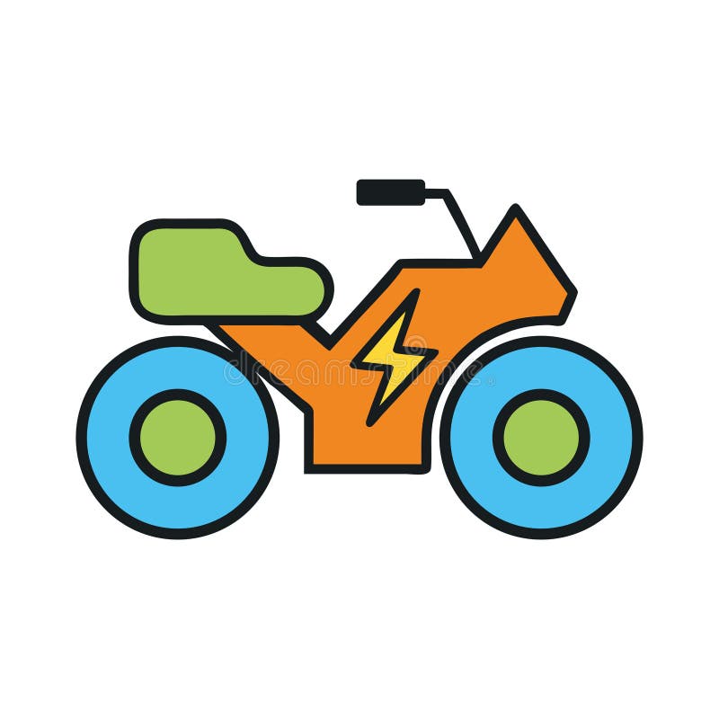 Solar Energy Electric Motorcycle Icon Stock Illustration - Illustration ...