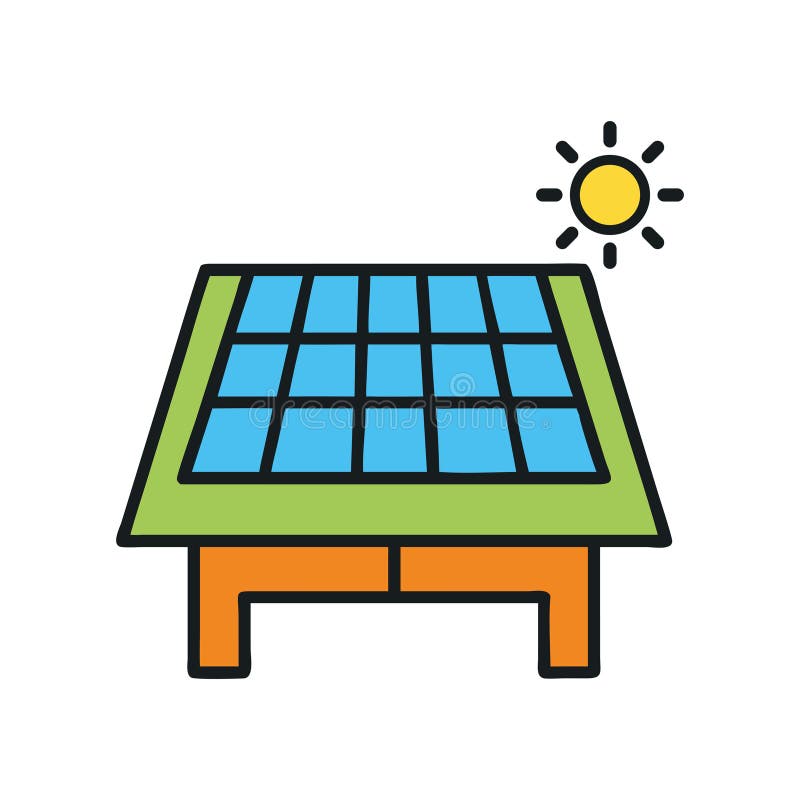 Solar Energy Ground Panel Icon Stock Vector - Illustration of modern ...
